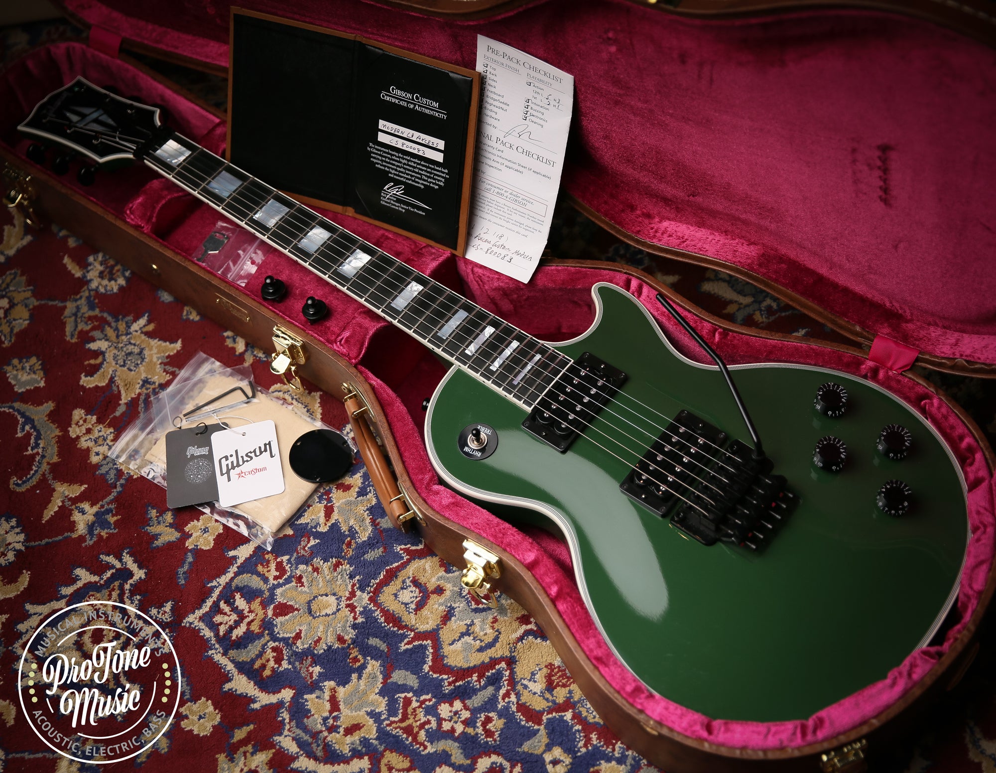 2018 Gibson USA Les Paul Custom Shop Axcess Hunter Green | ProTone ...